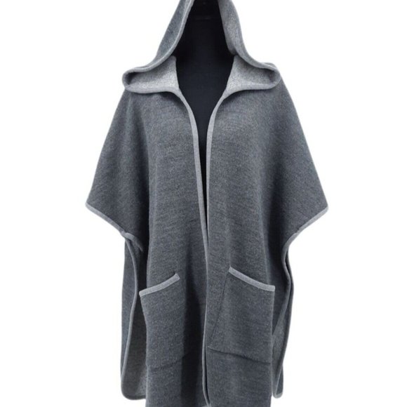 Zara | Sweaters | Zara Oversized Wool Blend Hooded Poncho Cape Kimono ...